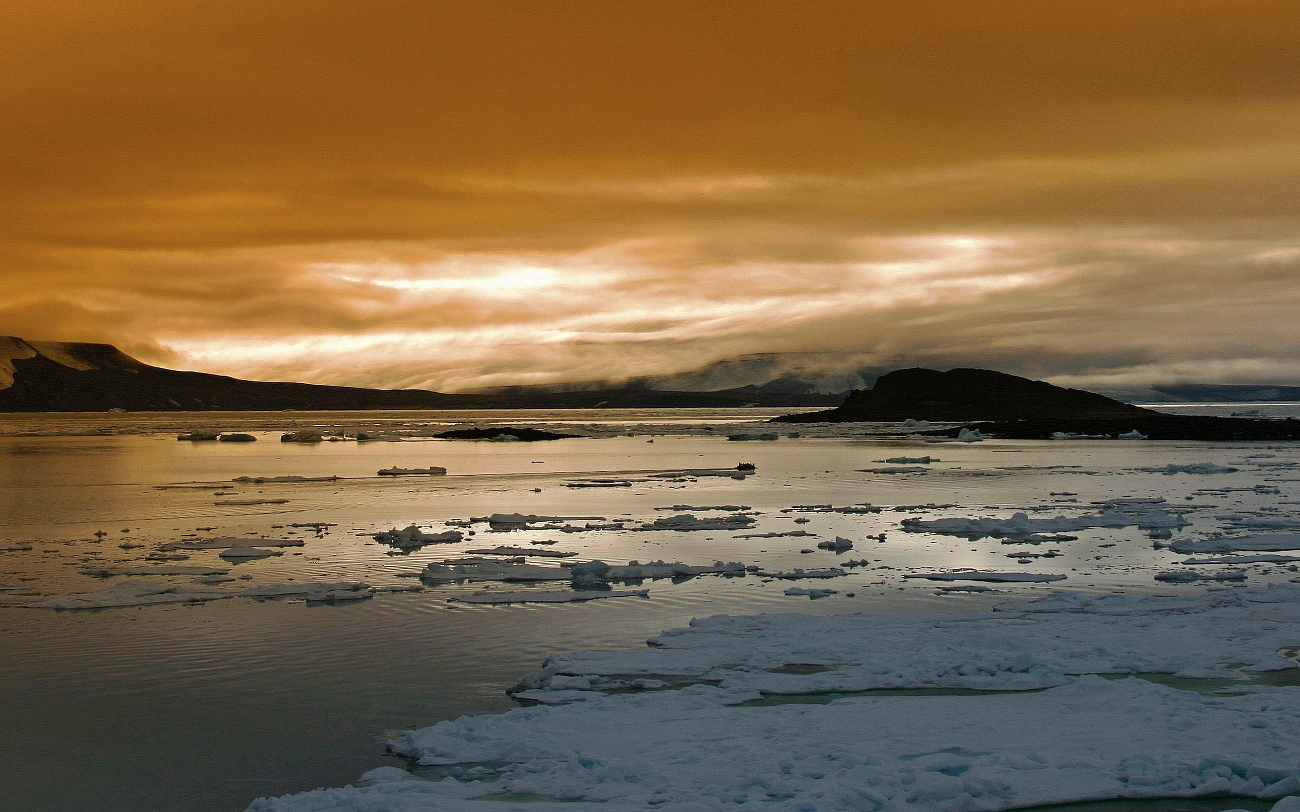 Snow sunset wallpaper - Beach Wallpapers